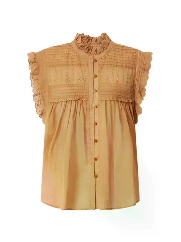 MARANT ETOILE Dersia" Sleeveless High Neck Top - Orange