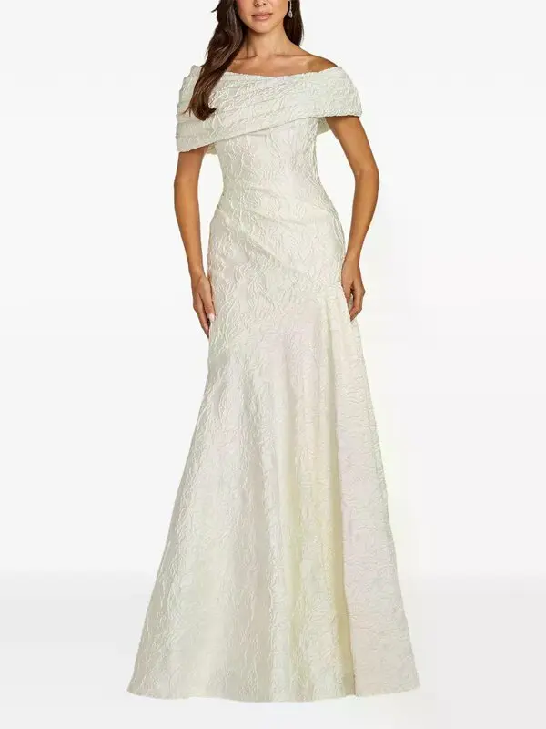 Tadashi Shoji Jacquard Off-shoulder Maxi Dress