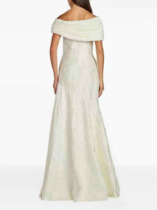 Tadashi Shoji Jacquard Off-shoulder Maxi Dress