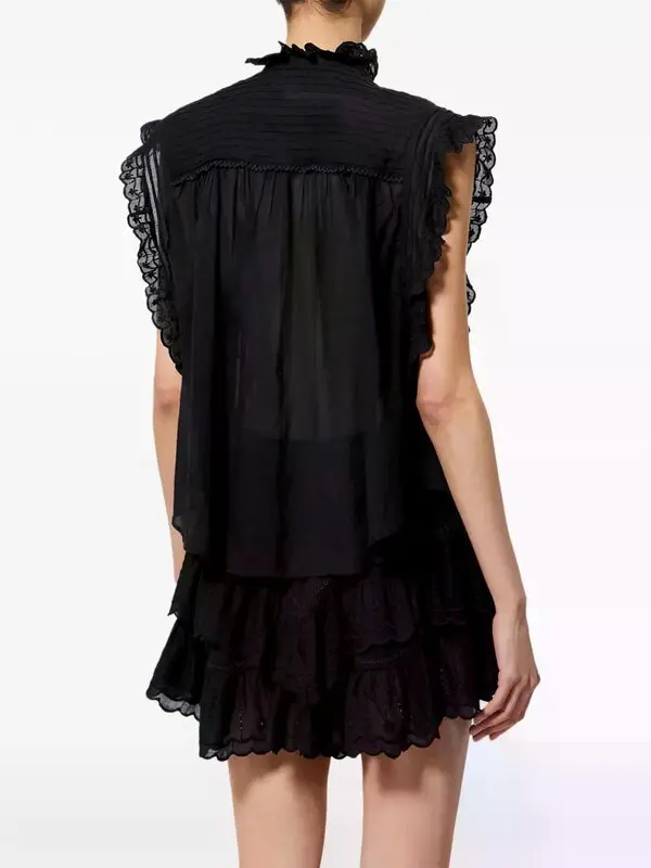 MARANT ETOILE Sleeveless Ruffled High Neck Top