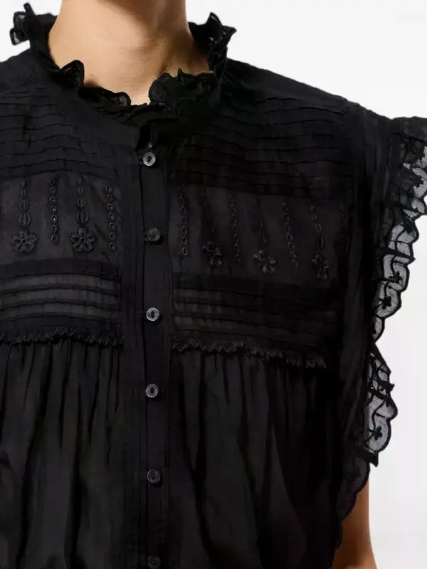 MARANT ETOILE Sleeveless Ruffled High Neck Top