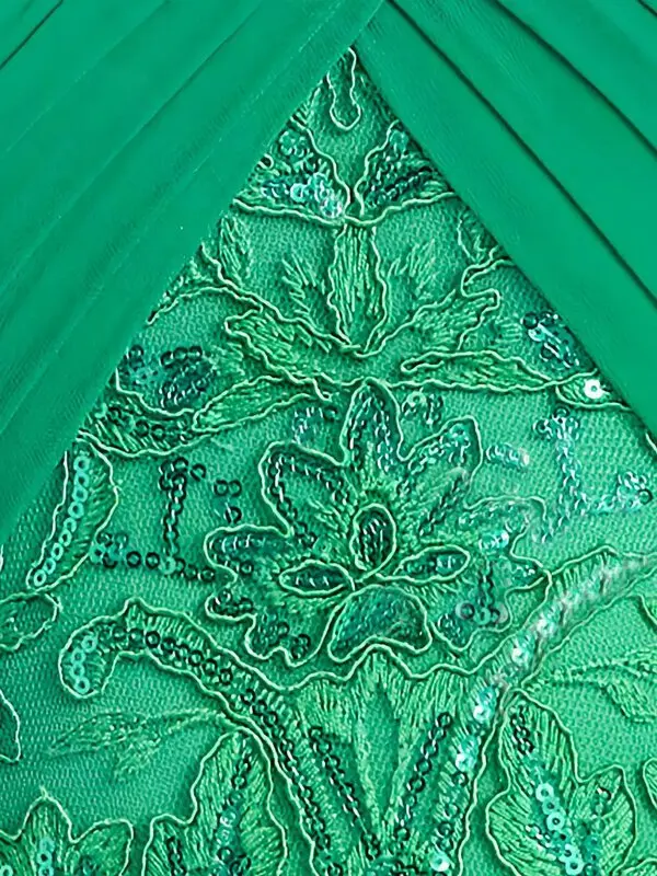 Tadashi Shoji Sequin Embellished Cape Sleeve Dress - Green