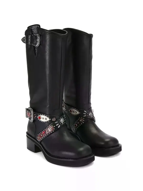 Kurt Geiger Western Studded Biker Boots