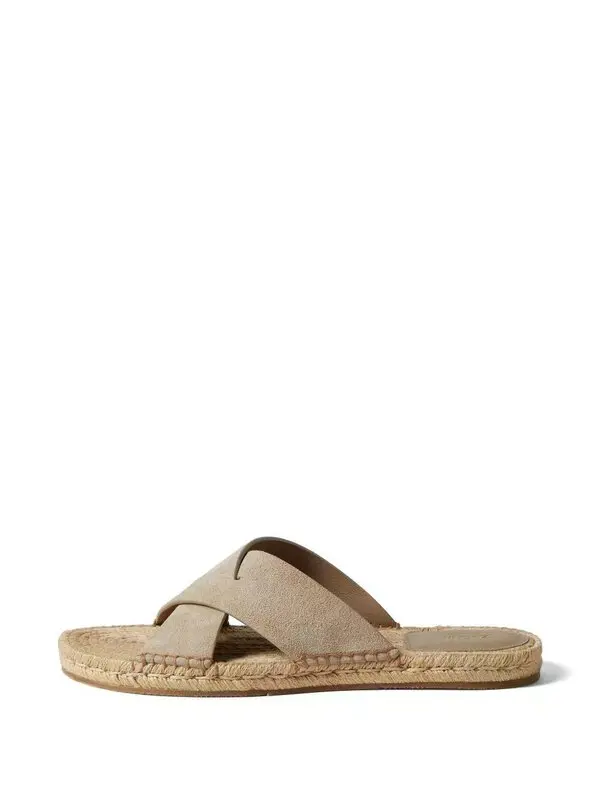 Zegna Light Taupe Crossover Strap Sandals - Neutrals