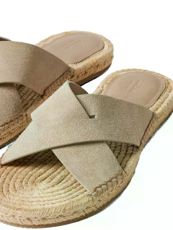 Zegna Light Taupe Crossover Strap Sandals
