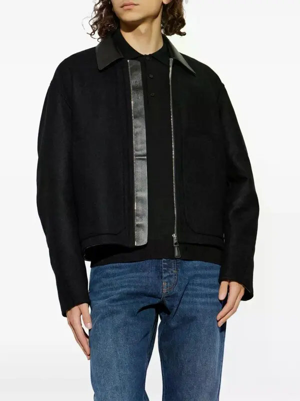 Givenchy Wool Jacket With Leather Collar