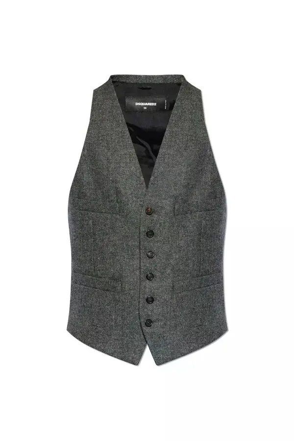 Dsquared2 Melange Effect Waistcoat - Grey