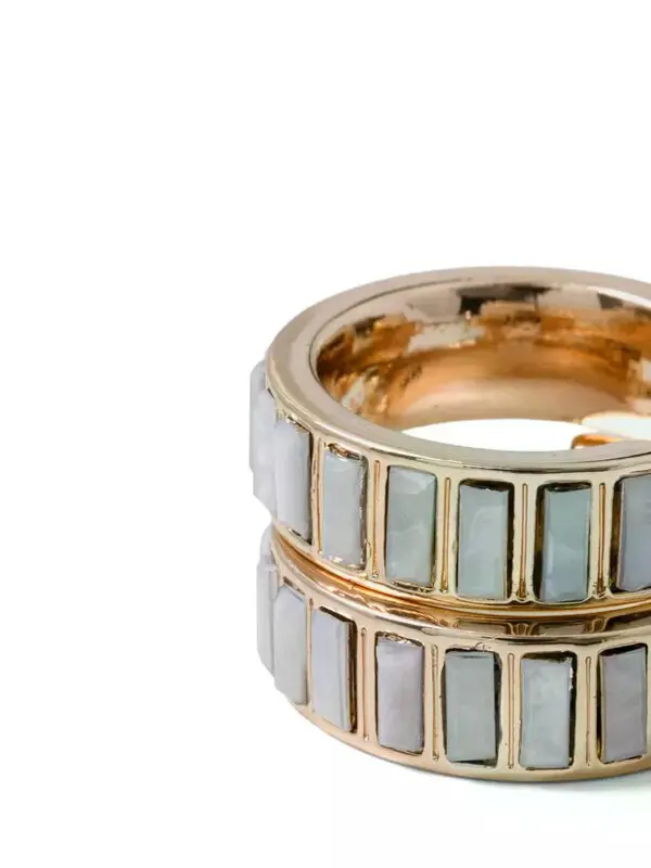 Dkny Baguette-cut Embellished Hoop Earrings