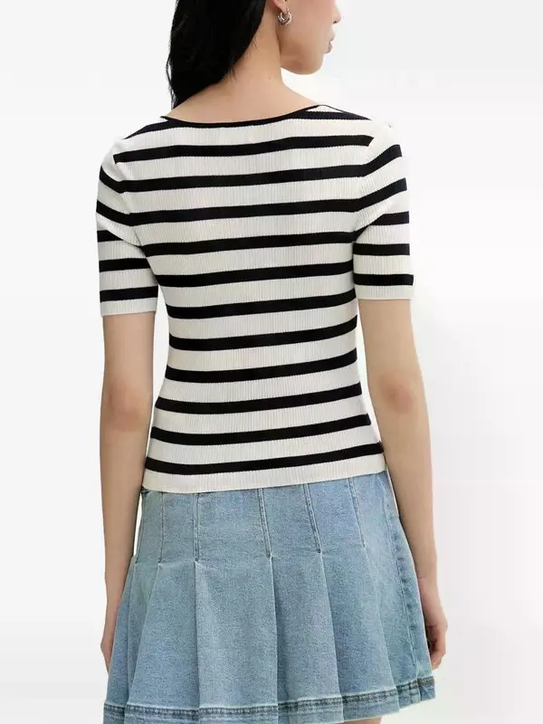 From Future Striped Sweetheart Neck T-shirt