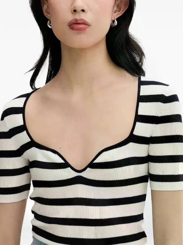 From Future Striped Sweetheart Neck T-shirt