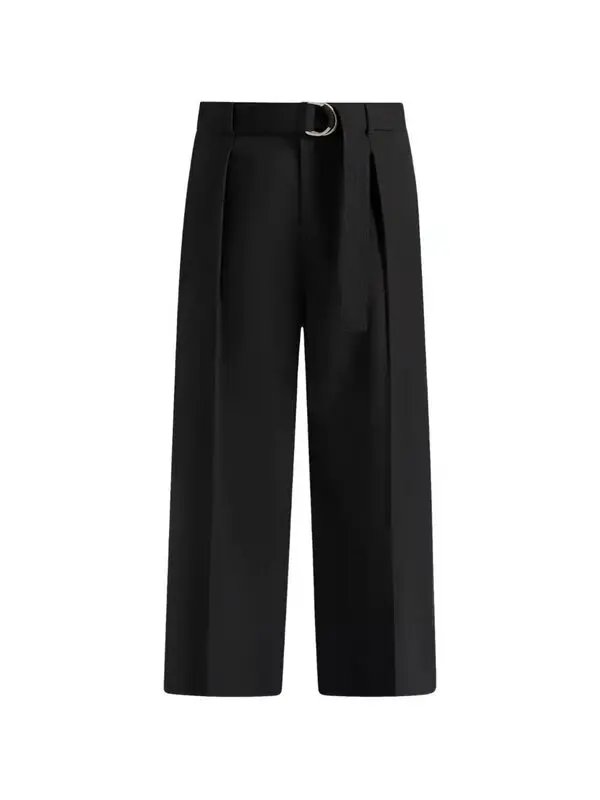 Manière De Voir Belted Wide-leg Trousers - Black