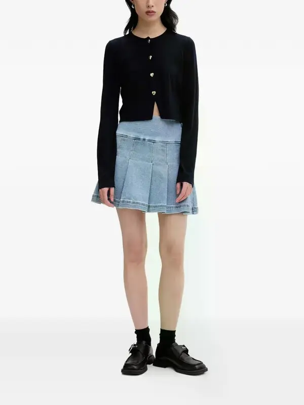 From Future Cropped Cardigan With Heart Buttons