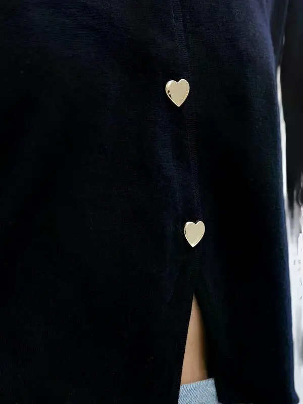 From Future Cropped Cardigan With Heart Buttons