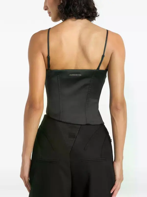 Manière De Voir Asymmetric Satin Corset Top