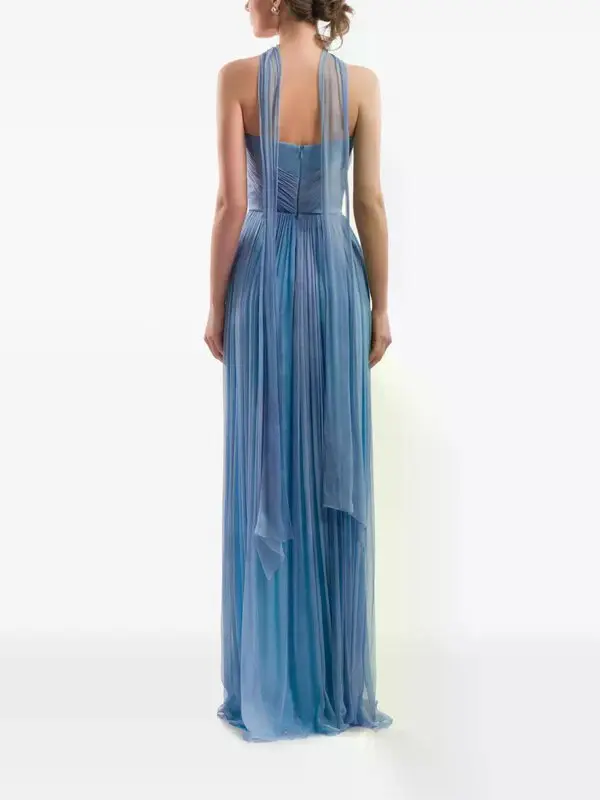 IMROSKA Iris Pleated Strapless Maxi Dress