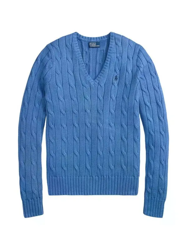 Polo Ralph Lauren V-neck Cotton Sweater - Blue