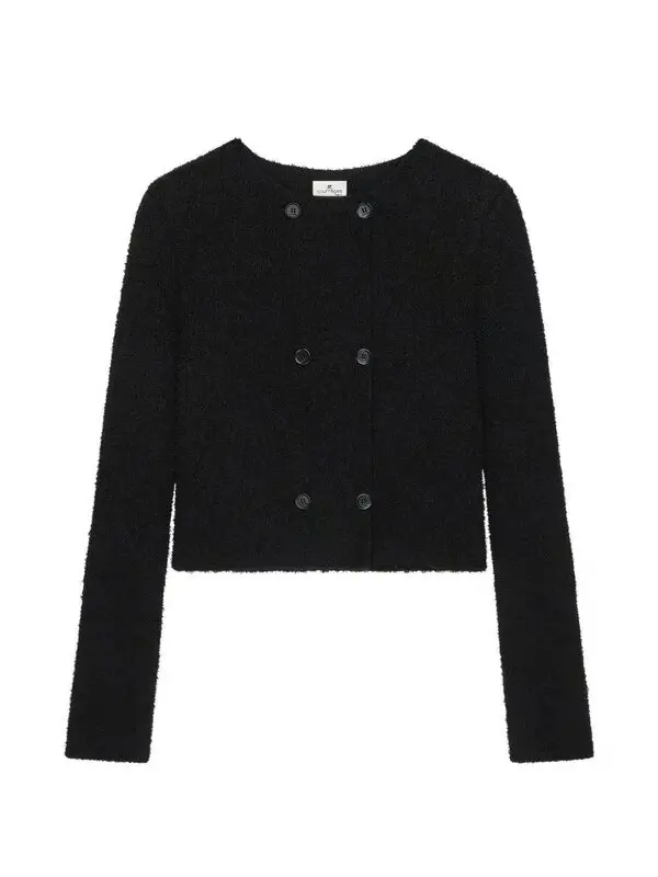 COURREGES Bouclette-knit Double-breasted Jacket