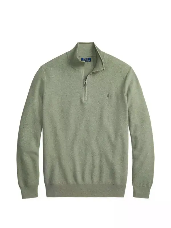 Polo Ralph Lauren Embroidered Half-zip Sweater - Green