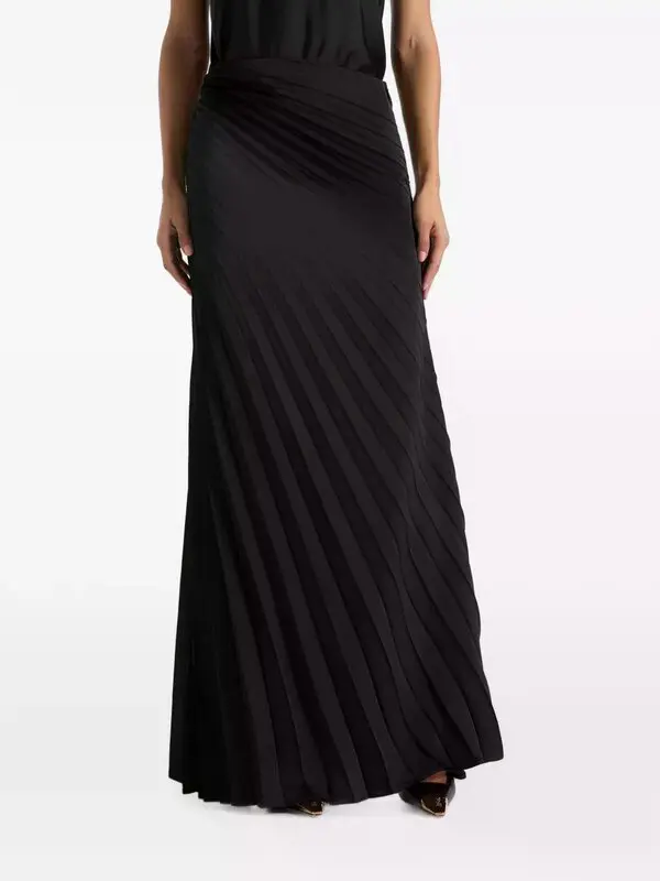 Manière De Voir Fiona Fan-pleat Maxi Skirt - Black