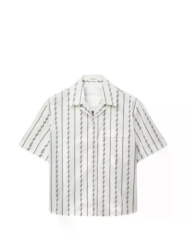 Versace Greca Print Short-sleeved Shirt - White