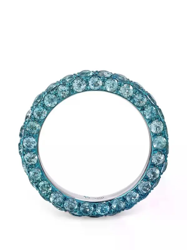 GRAZIELA Three-sided Blue Topaz Ring - Silver