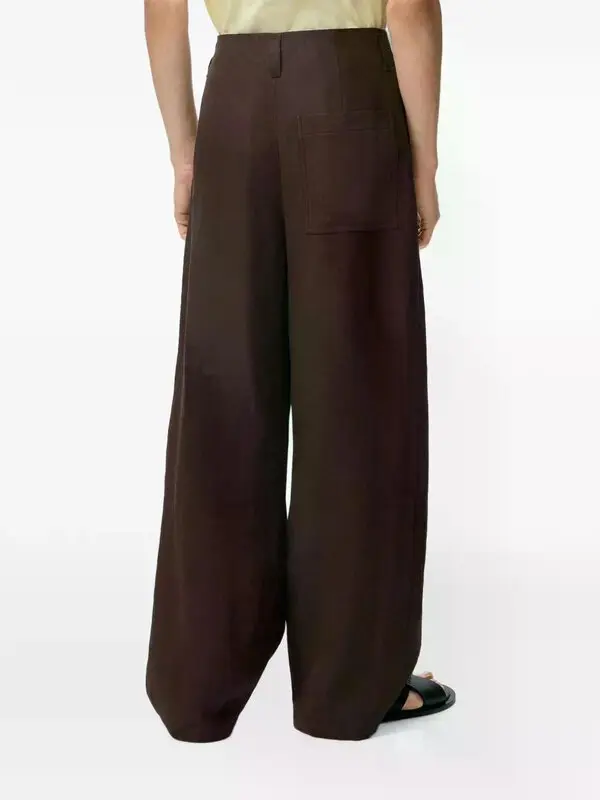 Loewe Pleated Logo Patch Trousers