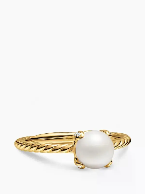 David Yurman Pearl And Diamond Ring