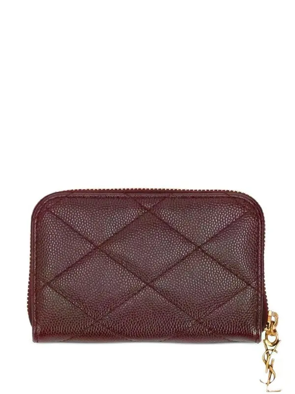 Saint Laurent Cassandre Bijou Quilted Wallet - Red