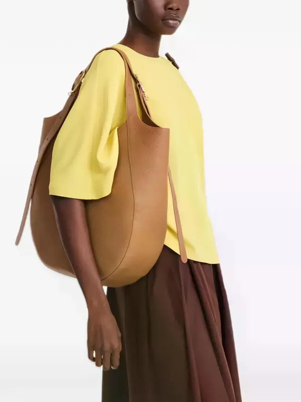Longchamp Le Foulonné Leather Shoulder Bag - Brown