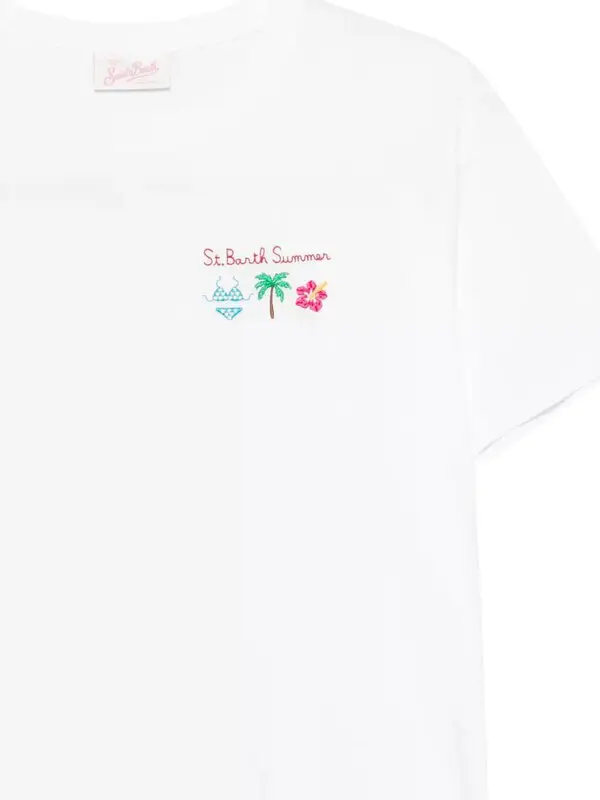 MC2 SAINT BARTH Embroidered Logo Cotton T-shirt