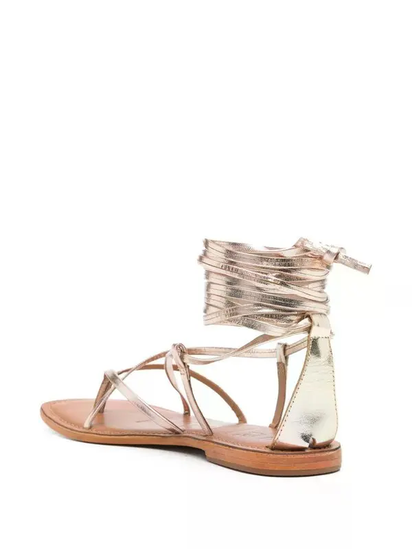CORAL BLUE Metallic Wrap-up Sandals