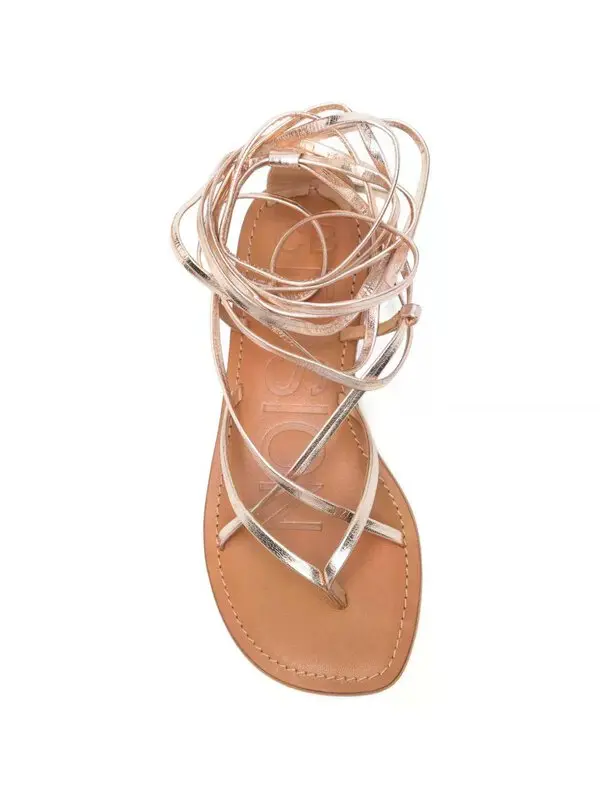 CORAL BLUE Metallic Wrap-up Sandals