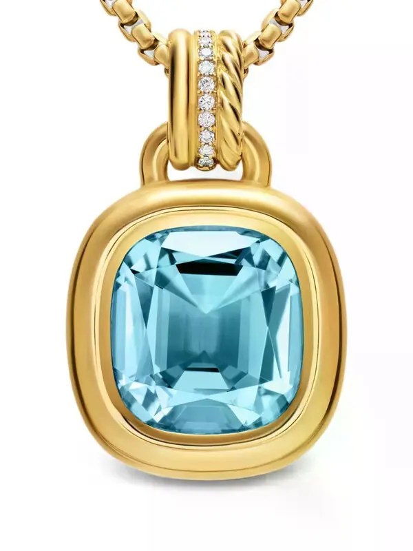 David Yurman Mercer Necklace With Sky Blue Topaz And Diamonds