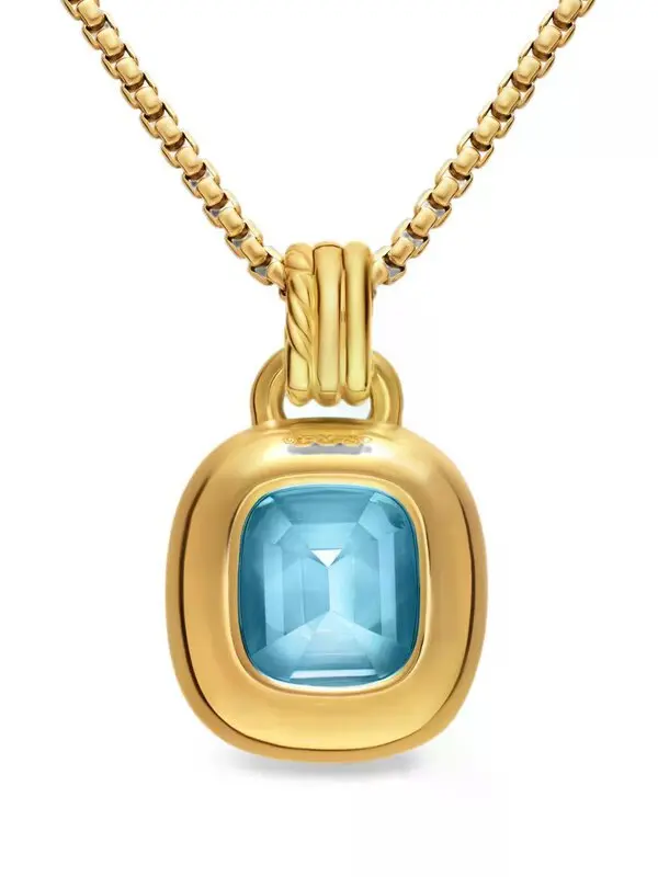 David Yurman Mercer Necklace With Sky Blue Topaz And Diamonds