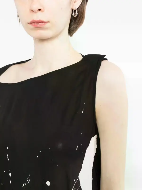 Yohji Yamamoto Asymmetrical Graphic Print Dress