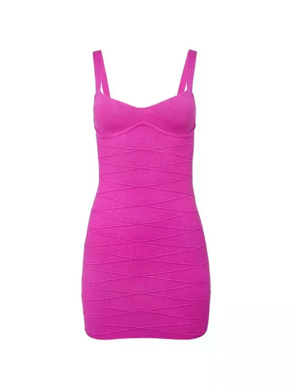 FLEUR DU MAL Sweetheart Neck Mini Dress - Pink