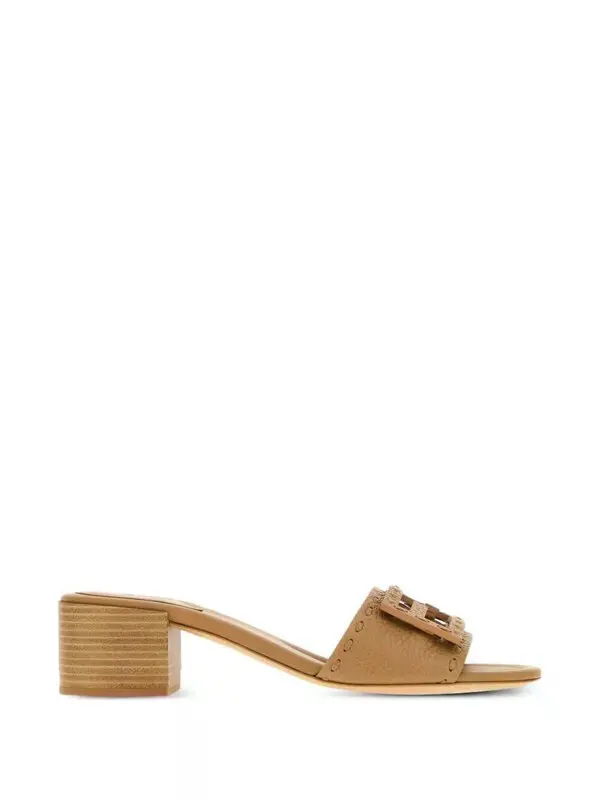 Fendi Baguette Leather Mules