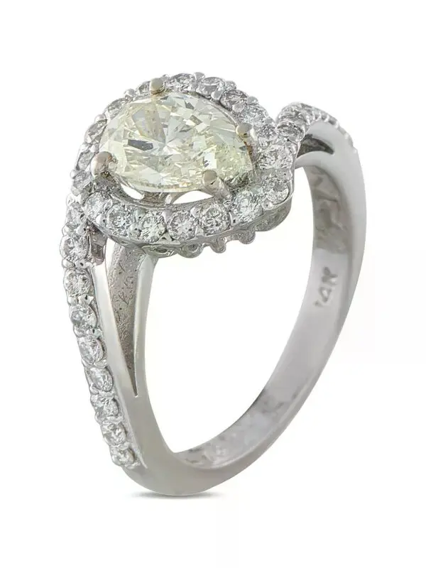 LB EXCLUSIVE 14k White Gold Diamond Bypass Ring - Silver
