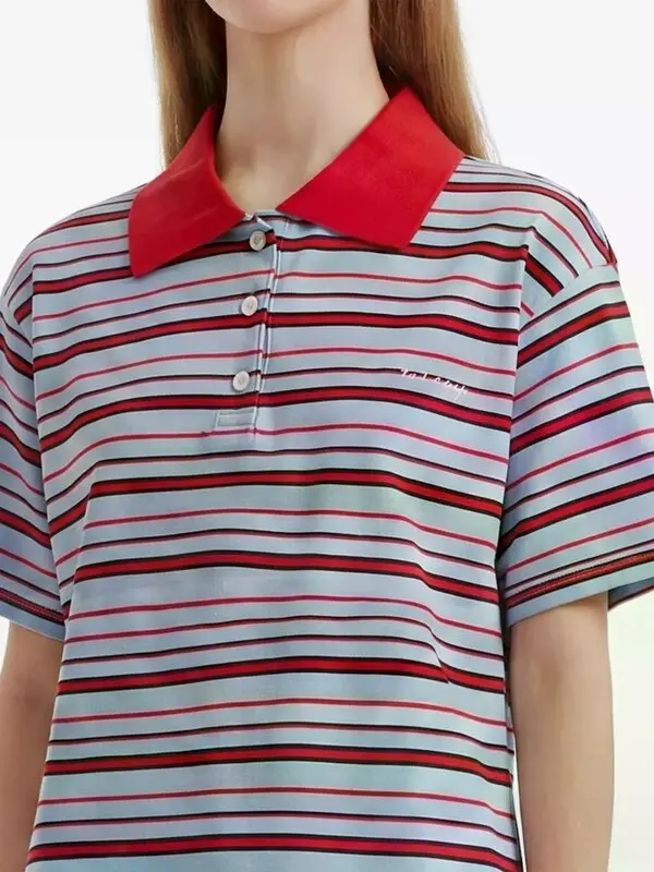 TOUT A COUP Striped Short-sleeve Polo Shirt