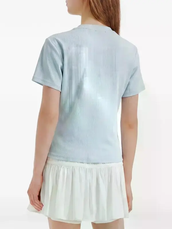 TOUT A COUP Ribbed T-shirt With Cat Print