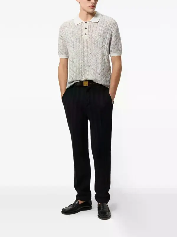 Missoni Openwork-knit Cotton And Viscose Polo Shirt