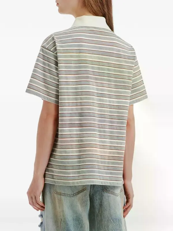 TOUT A COUP Striped Short-sleeve Polo Shirt