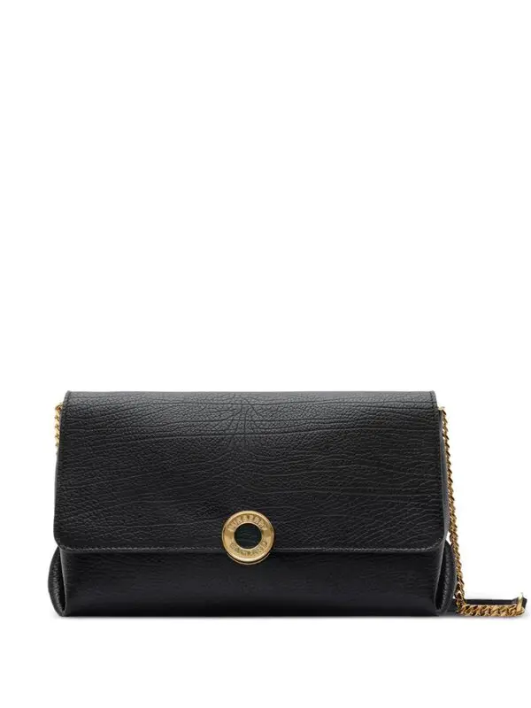 Burberry Leather Clutch With Chain Strap - Black