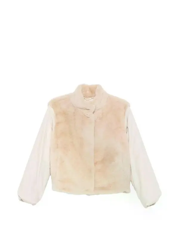 Herno Powder Pink Faux Fur Panel Jacket - Neutrals