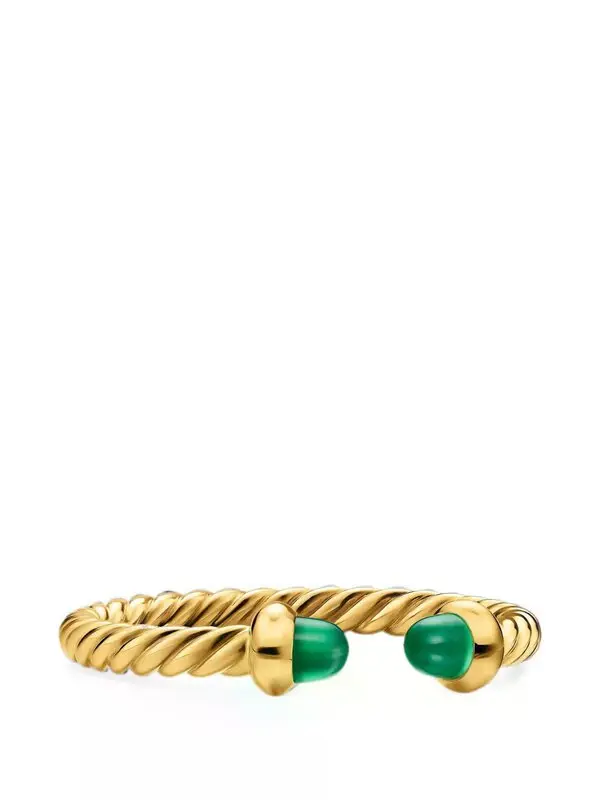 David Yurman 18k Yellow Emerald Ring