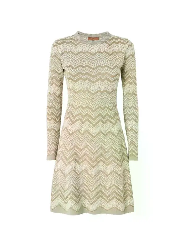 Missoni Zigzag Knit Long Sleeve Dress