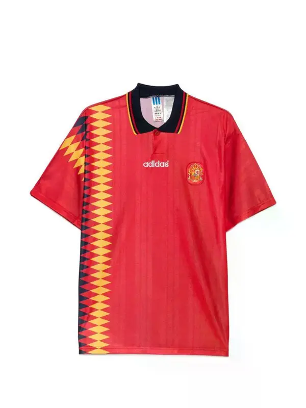 Adidas Diamond-pattern Spain Polo Shirt - Red