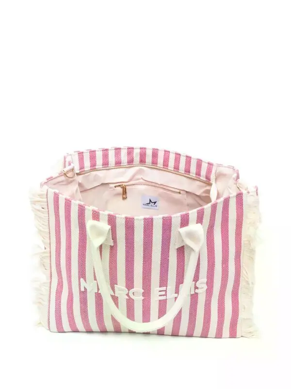 MARC ELLIS Striped Fringed Tote Bag