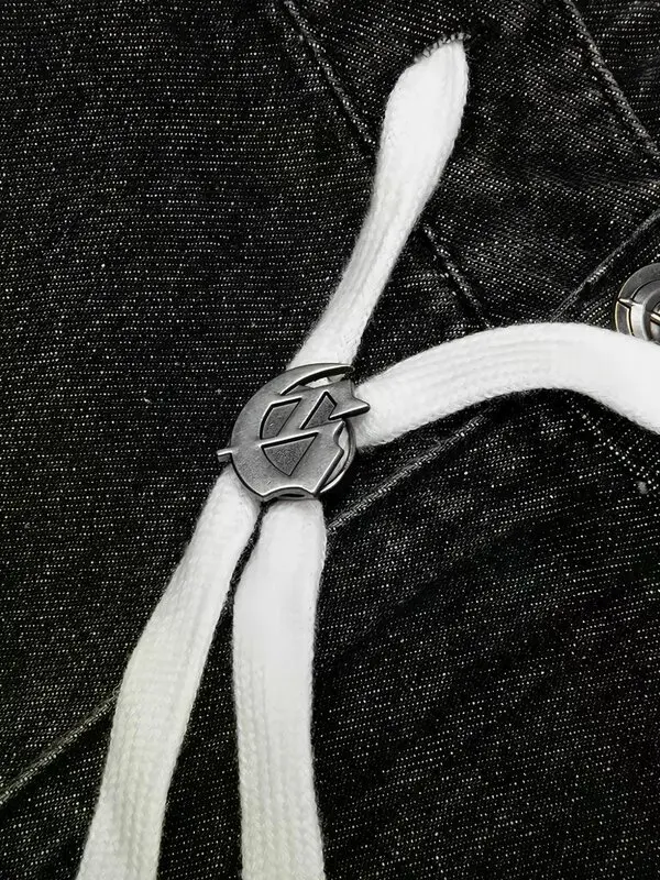 GODSPEED Skeleton Appliqué Denim Shorts