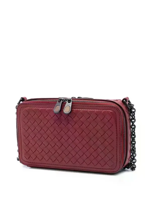 Bottega Veneta Double Zip Shoulder Bag - Red